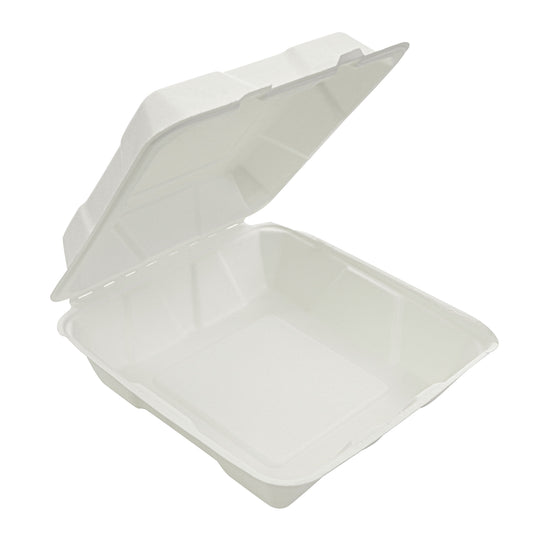 9x9 Clamshell Food Box with Lid | Eco-Friendly Takeaway Container – Ecoware
