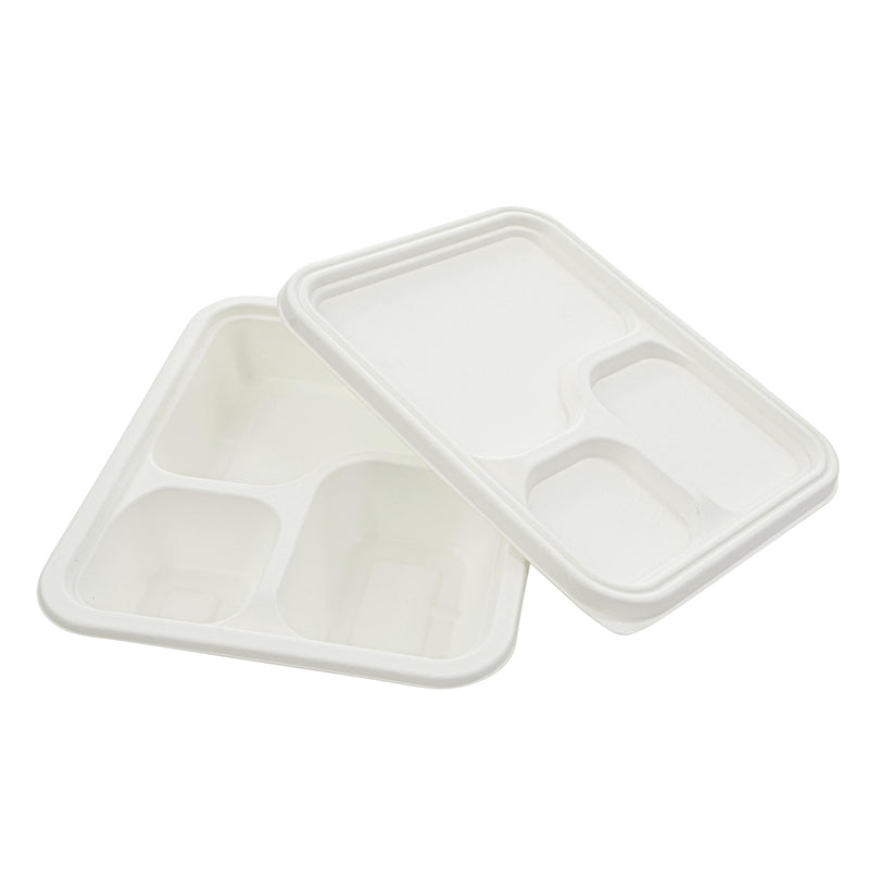 Ecoware 3 Compartment Bento Meal Tray with lid -Perfect for Lunches ...