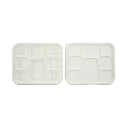 8 Compartment Meal Tray with Lid – Ecoware