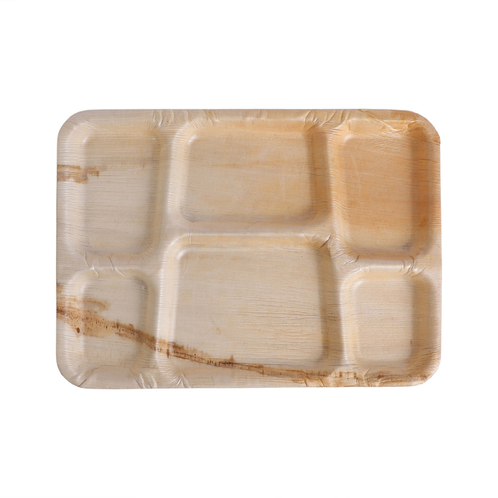 Areca 6 Compartment Tray | Eco-Friendly Disposable Meal Tray – Ecoware