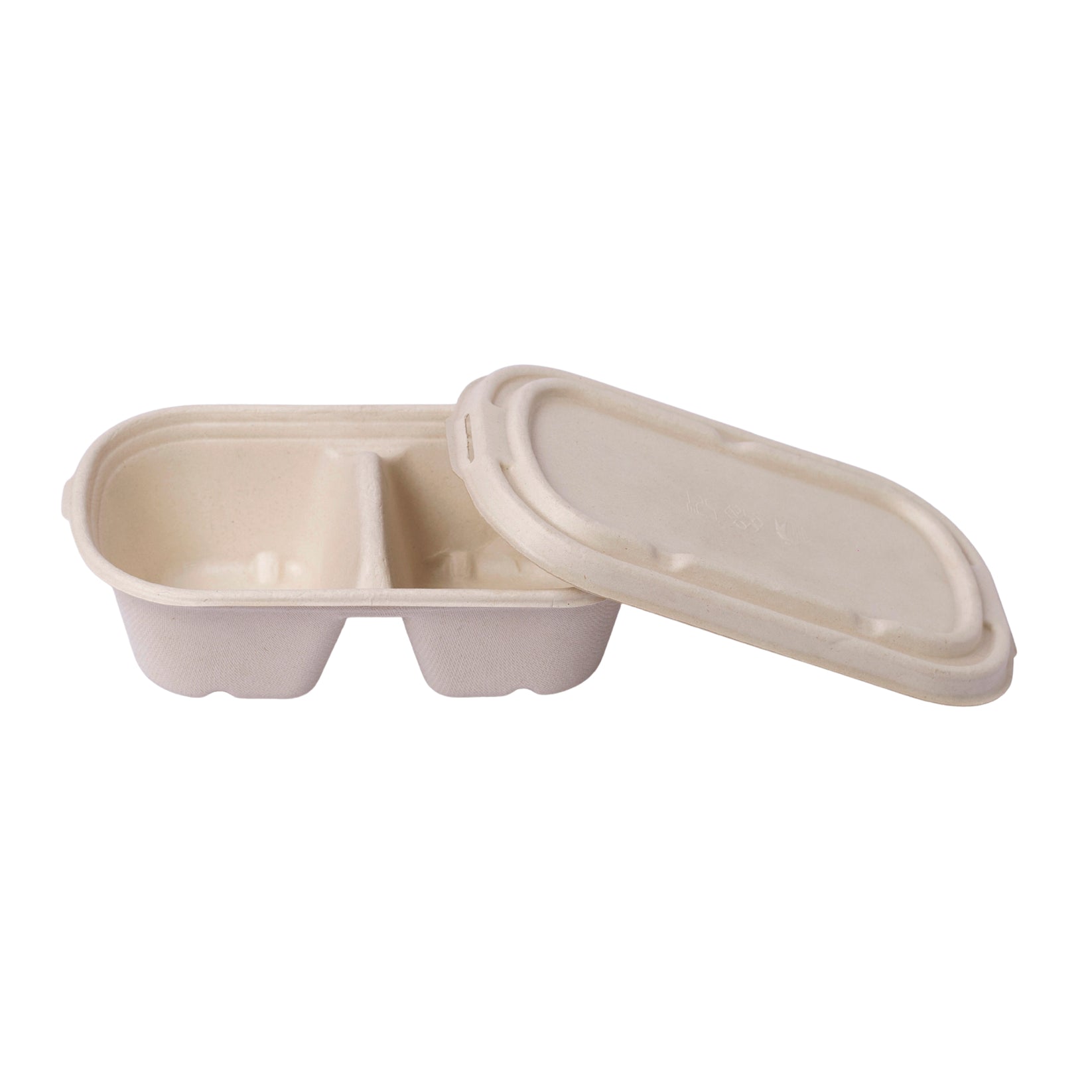 2 Compartment Food Container with Lid – Ecoware